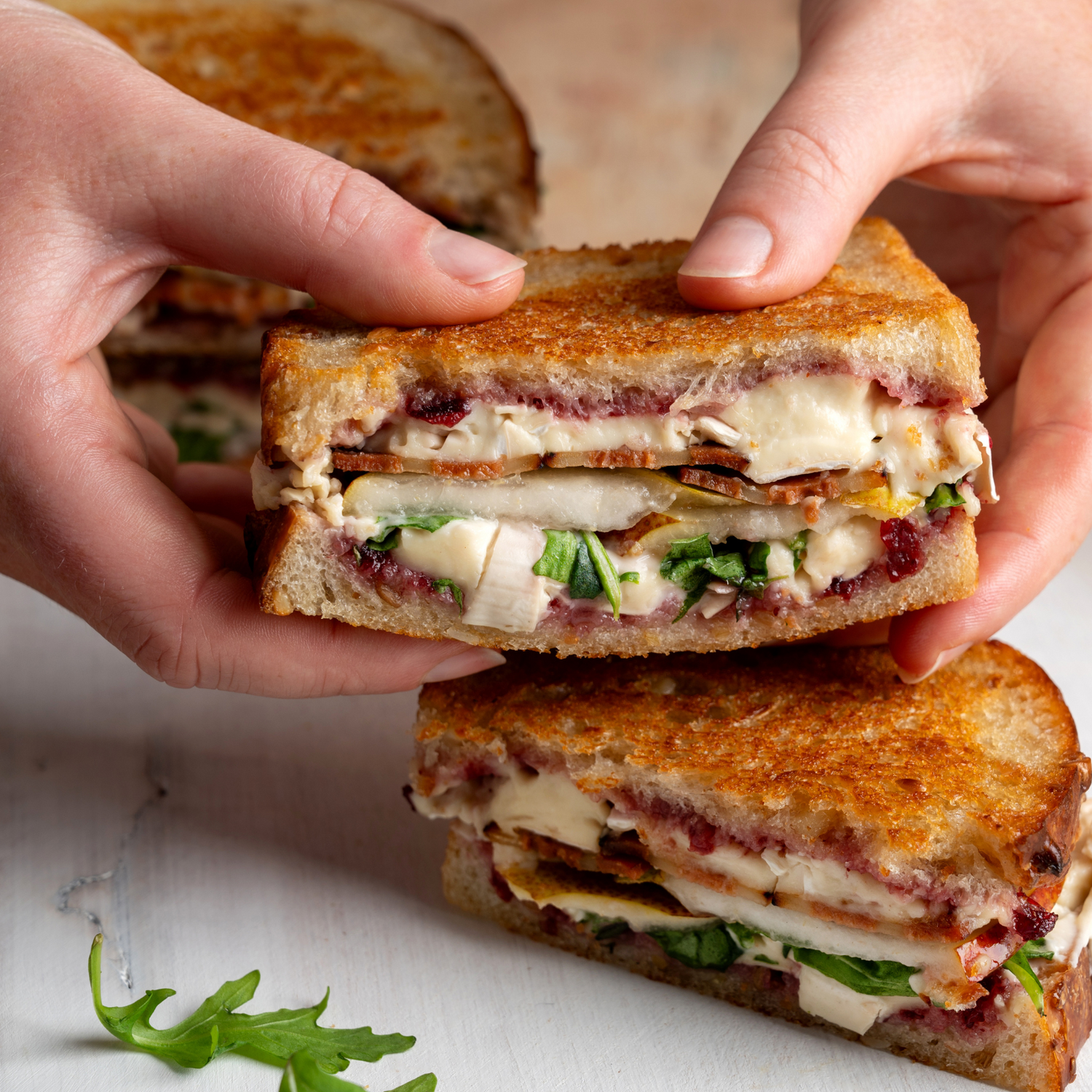 Vegan Brie Toasted Sarnie (with cranberry and pear) – Honestly Tasty